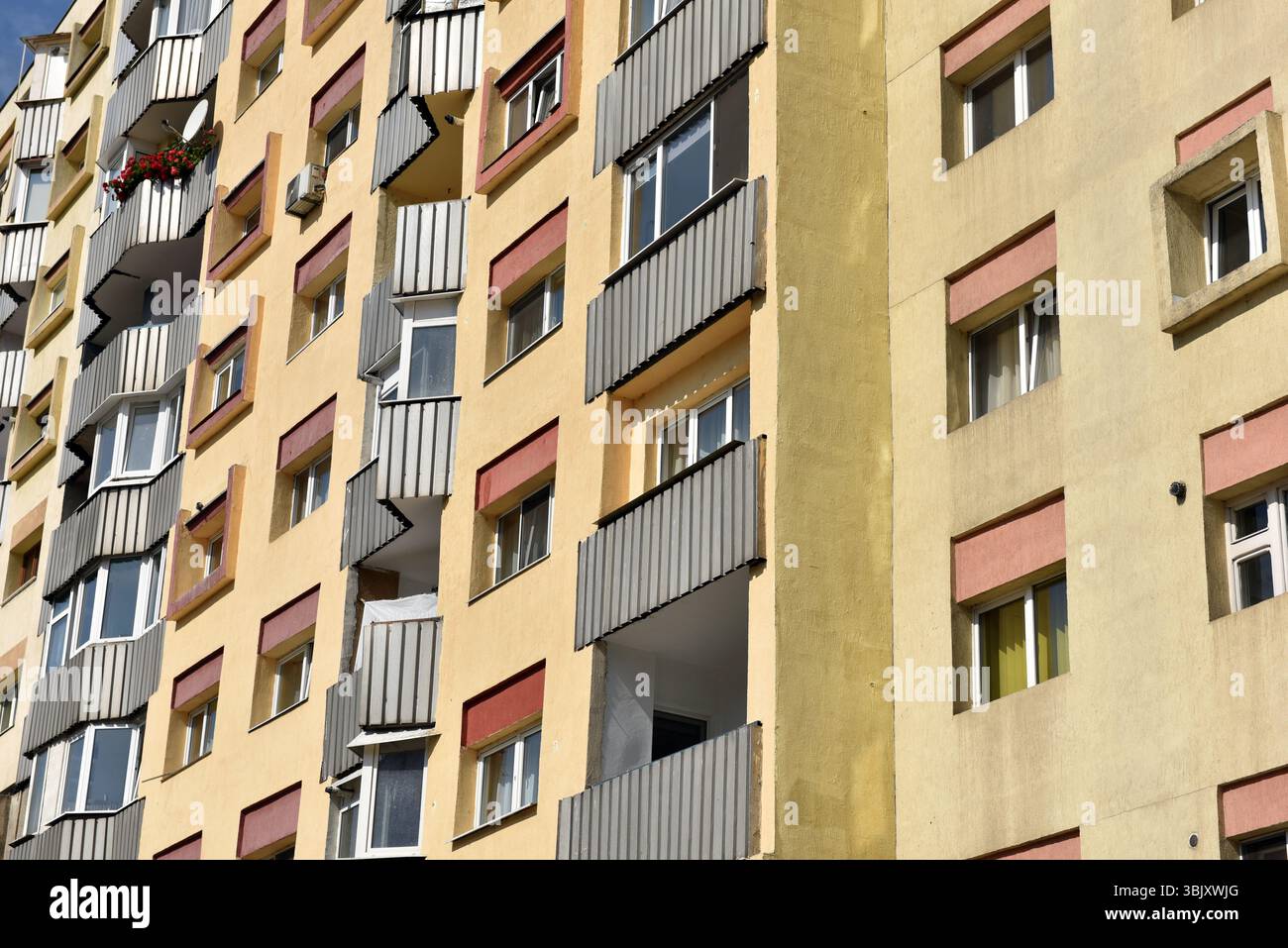 Ex-Soviet concrete block houses in Romania Stock Photo - Alamy