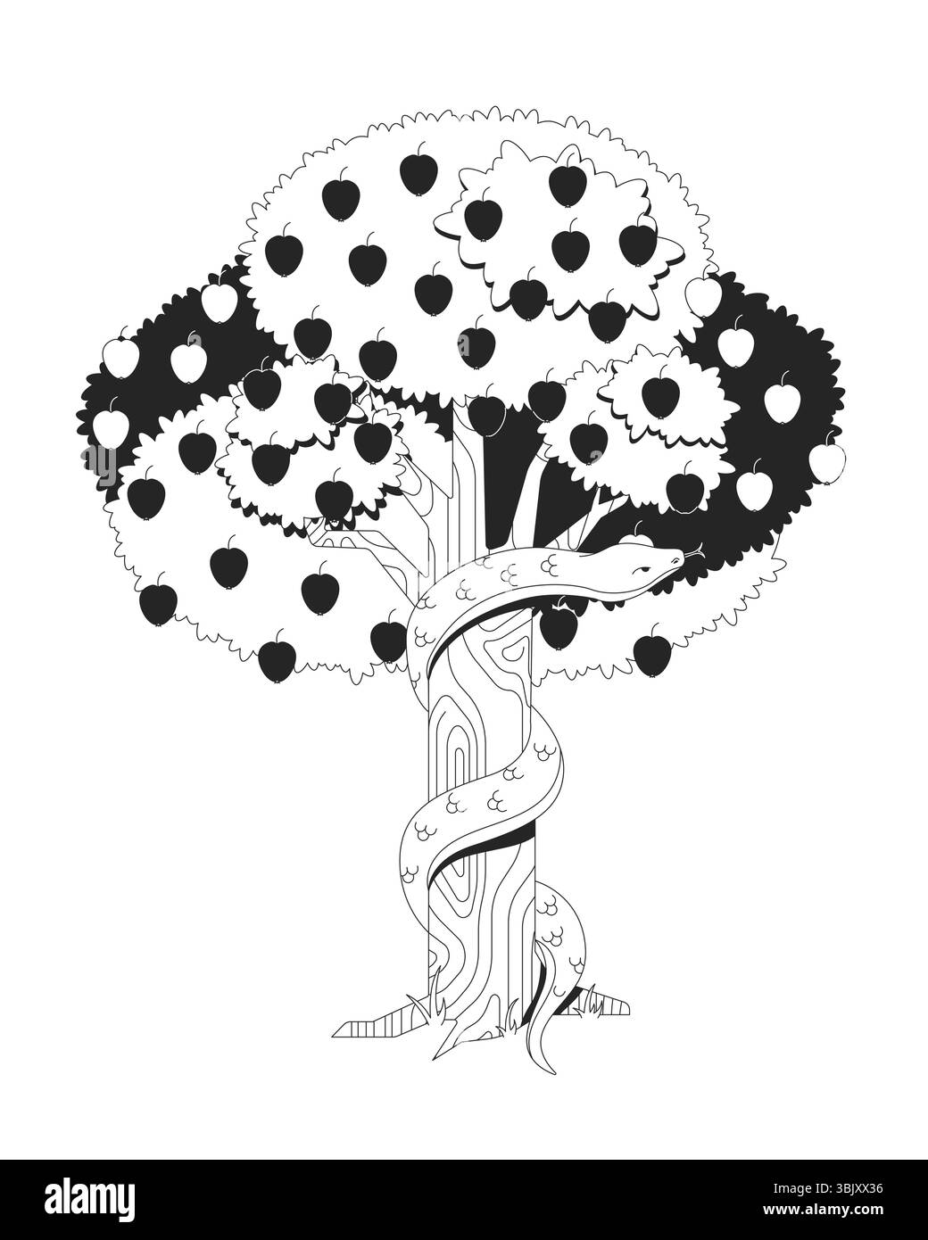 Tree of knowledge of good and evil Stock Vector Images - Alamy