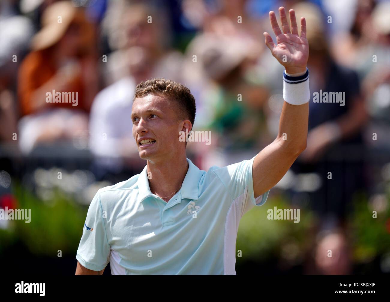 Jiri Lehecka celebrates winning his match against Alex De Minaur, on ...