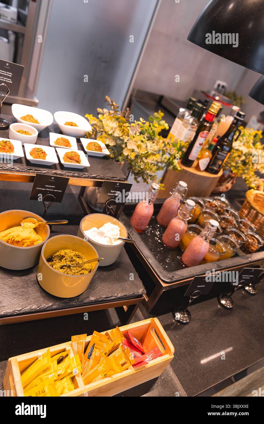 Luxurious Buffet Display with Gourmet Food in Modern Hotel Interior ...