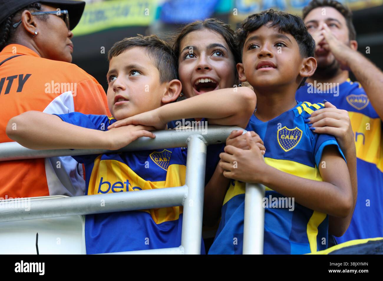 Miami Gardens, USA. 16th June, 2025. Boca Juniors fans support their ...