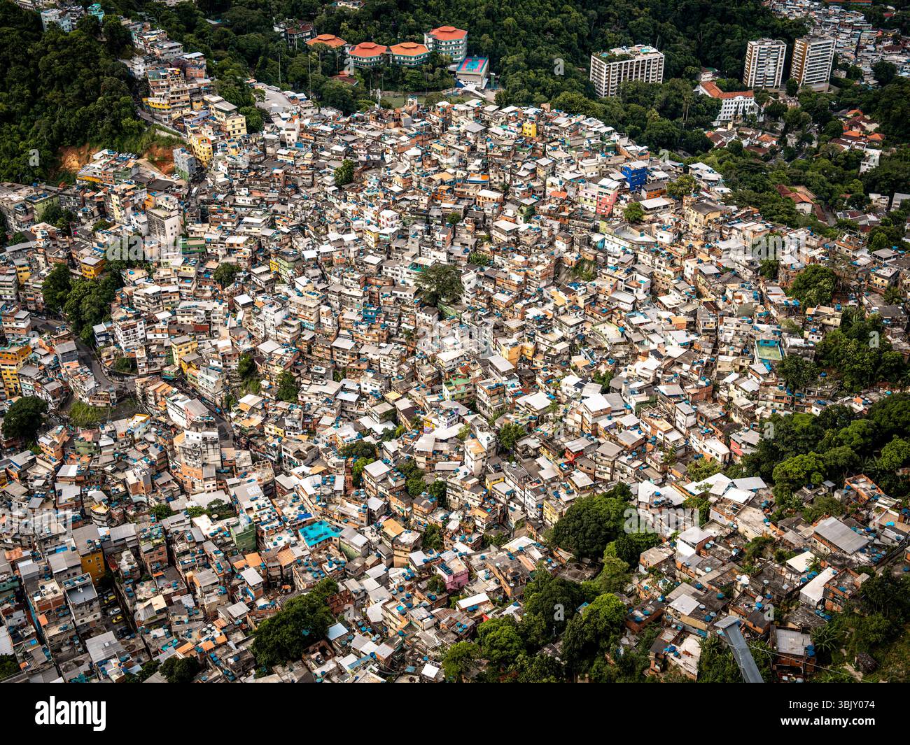 Aerial View Of Rocinha Favela In Rio De Janeiro: Dense Urban Landscape ...