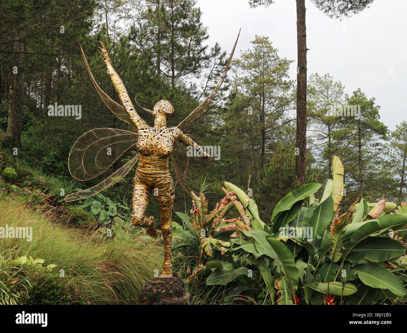 The park features unique art installations such as grass fields ...