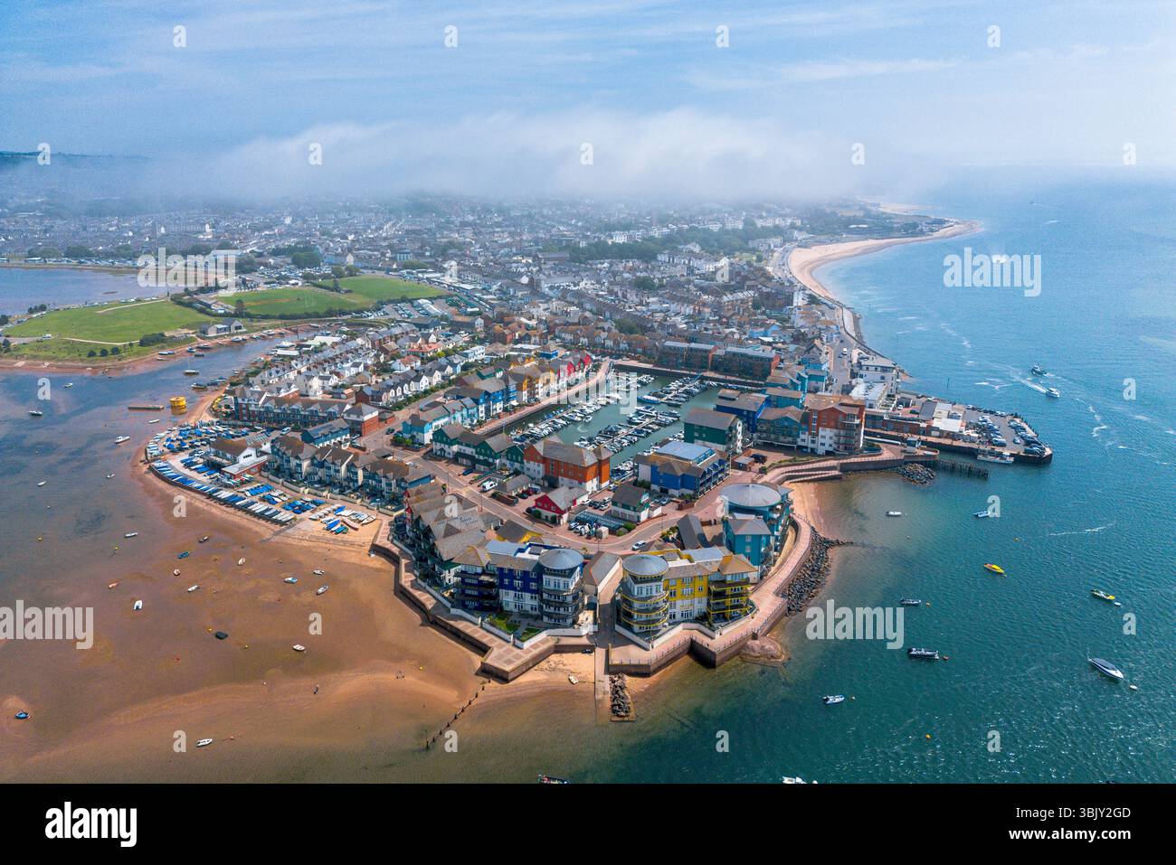 Exmouth, Devon, UK. 17th June 2025. UK Weather. General aerial view of ...