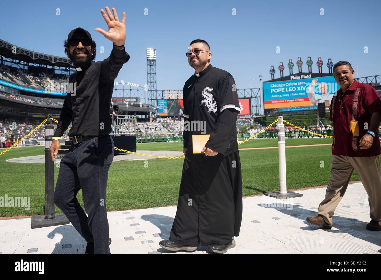 A person wears a White Sox jersey during the Archdiocese of Chicago's ...