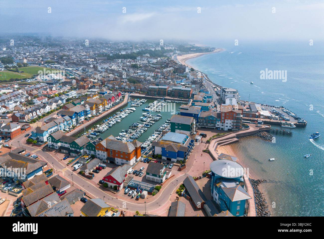 Exmouth, Devon, UK. 17th June 2025. UK Weather. General aerial view of ...