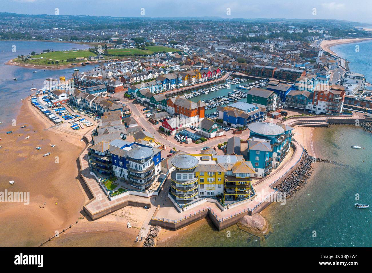 Exmouth, Devon, UK. 17th June 2025. UK Weather. General aerial view of ...