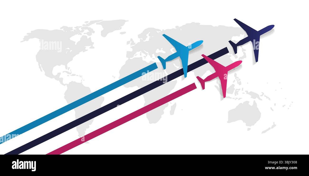 Traveling Around the World - Air Transportation Vector Concept, Travel ...