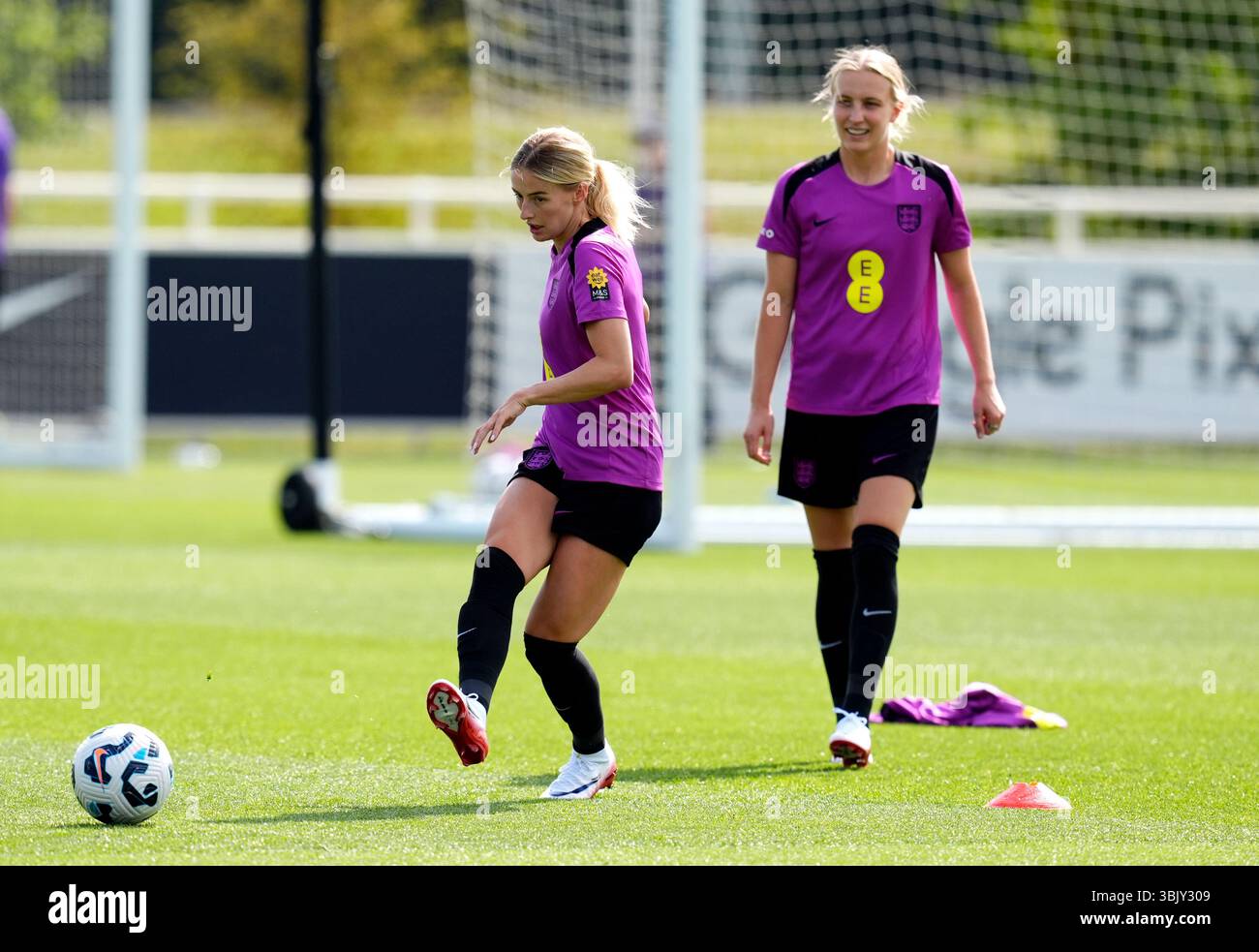 England's Chloe Kelly (left) during a training session at St George's ...