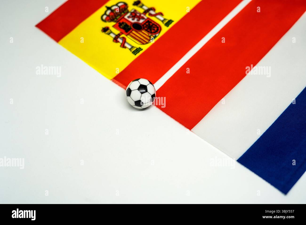 Netherlands vs Spain, Football match with national flags Stock Photo ...