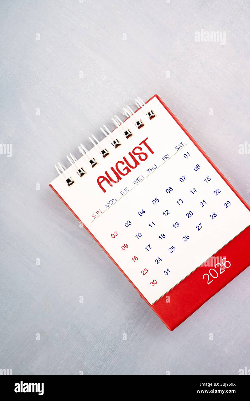 Schedule planer august hi-res stock photography and images - Alamy