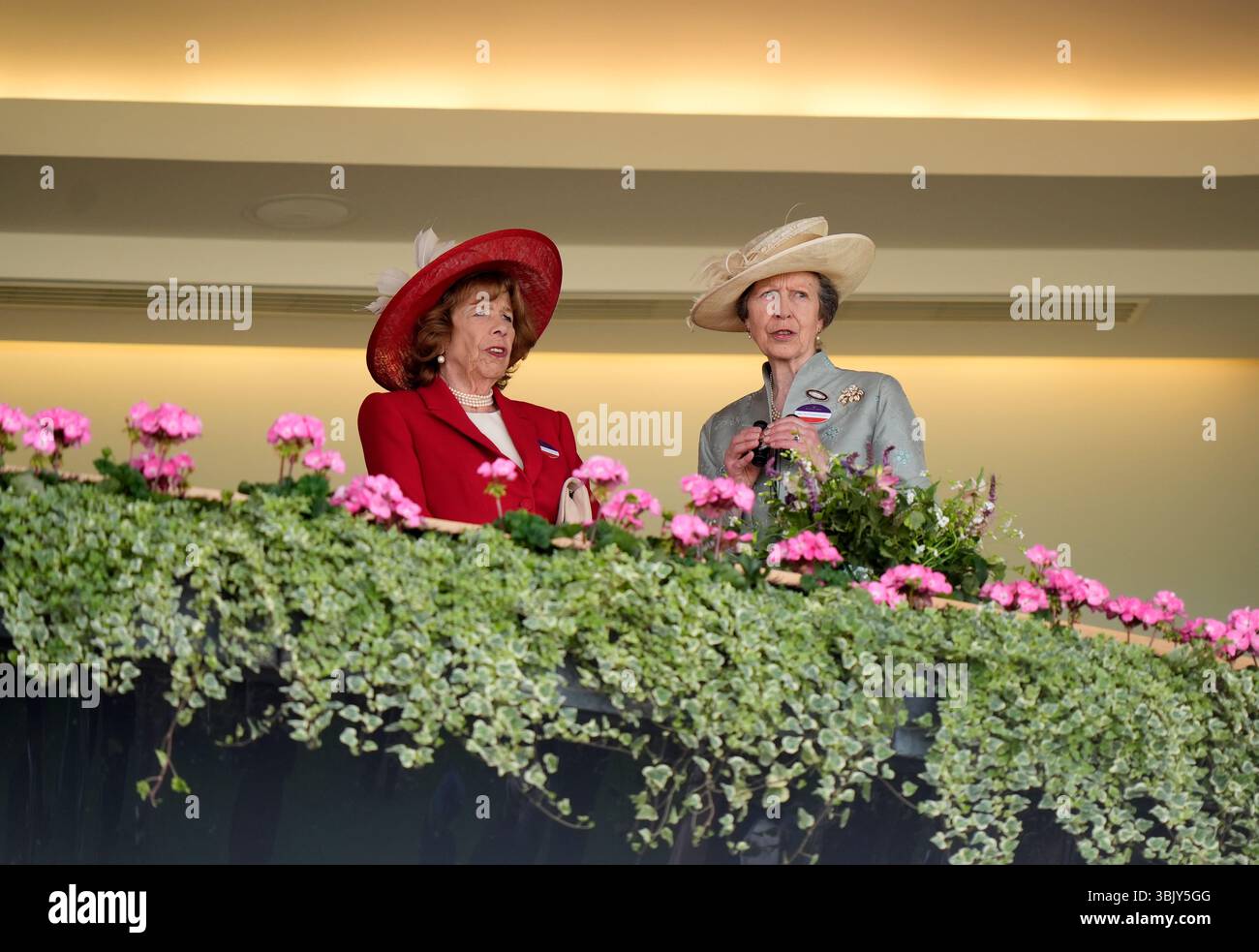 Lady Sarah Keswick and The Princess Royal in the stands ahead of the ...