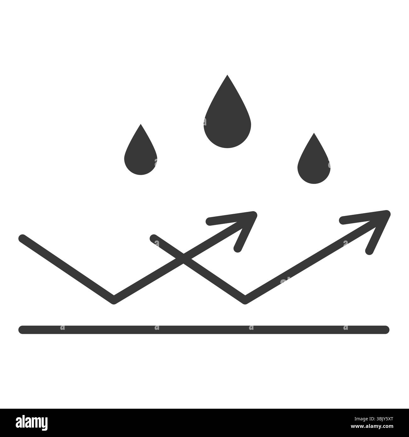 Waterproof icon water protection, surface protection from liquid. Line ...