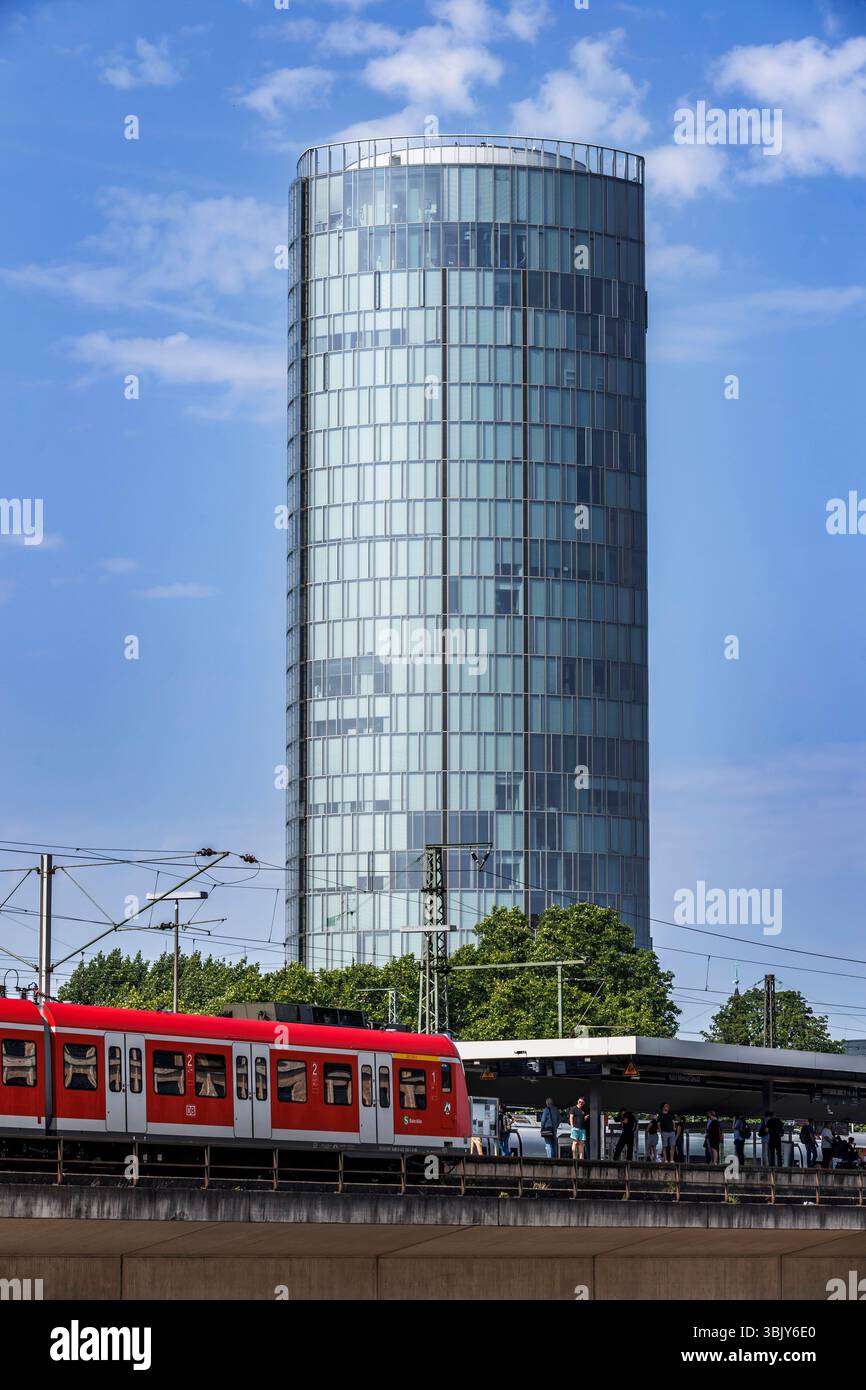 the station Messe-Deutz, CologneTriangle Tower, local train, Cologne ...