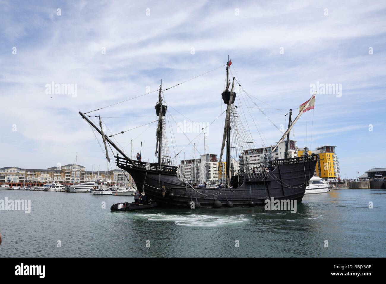 Eastbourne,uk. 17th June 2025. The Nao Victoria, a full-scale replica ...