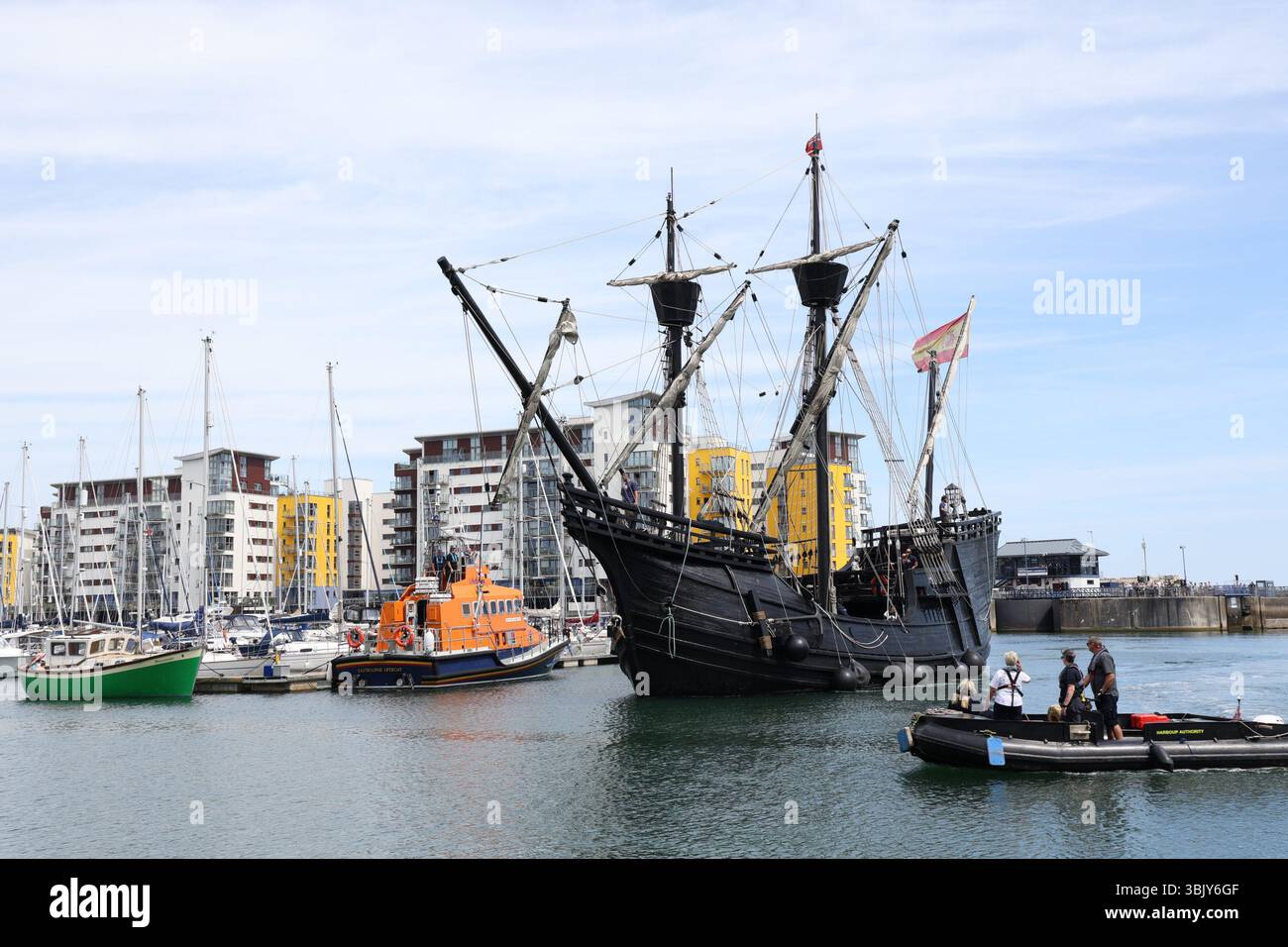 Eastbourne,uk. 17th June 2025. The Nao Victoria, a full-scale replica ...