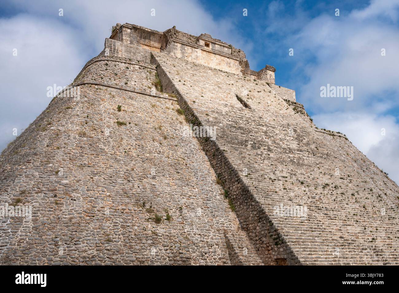Pyramid of the Magician ancient Maya temple with stepped stone ...