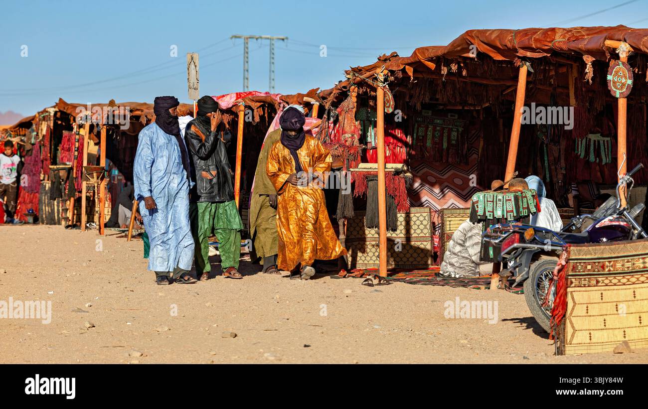 Tuareg People in the Sahara Desert of Algeria at Tamanrasset Stock ...