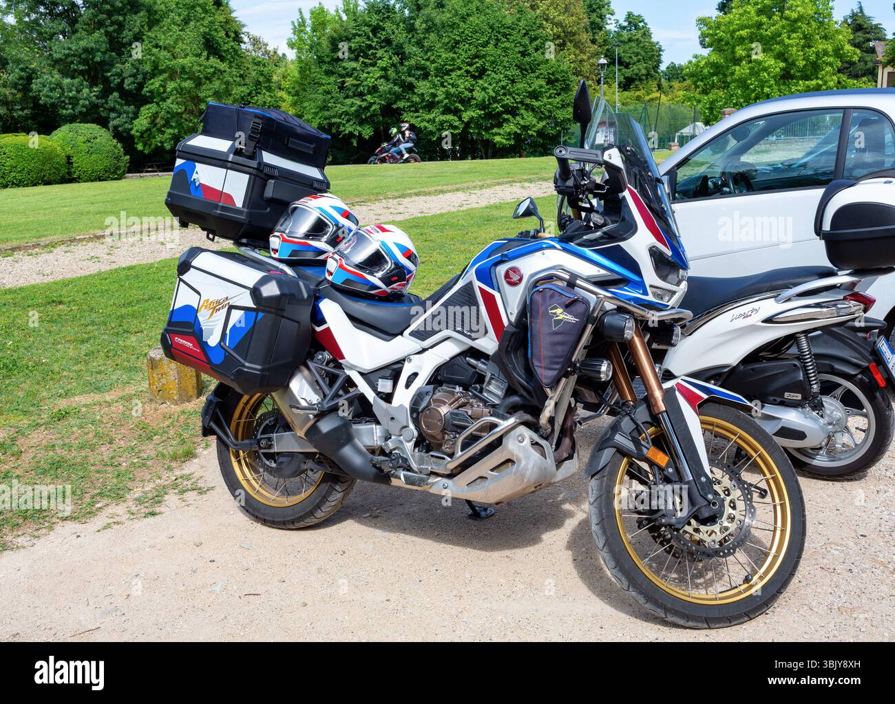 Galzignano Terme, Padua, Italy-May 17, 2025 : Adventure motorcycle ...