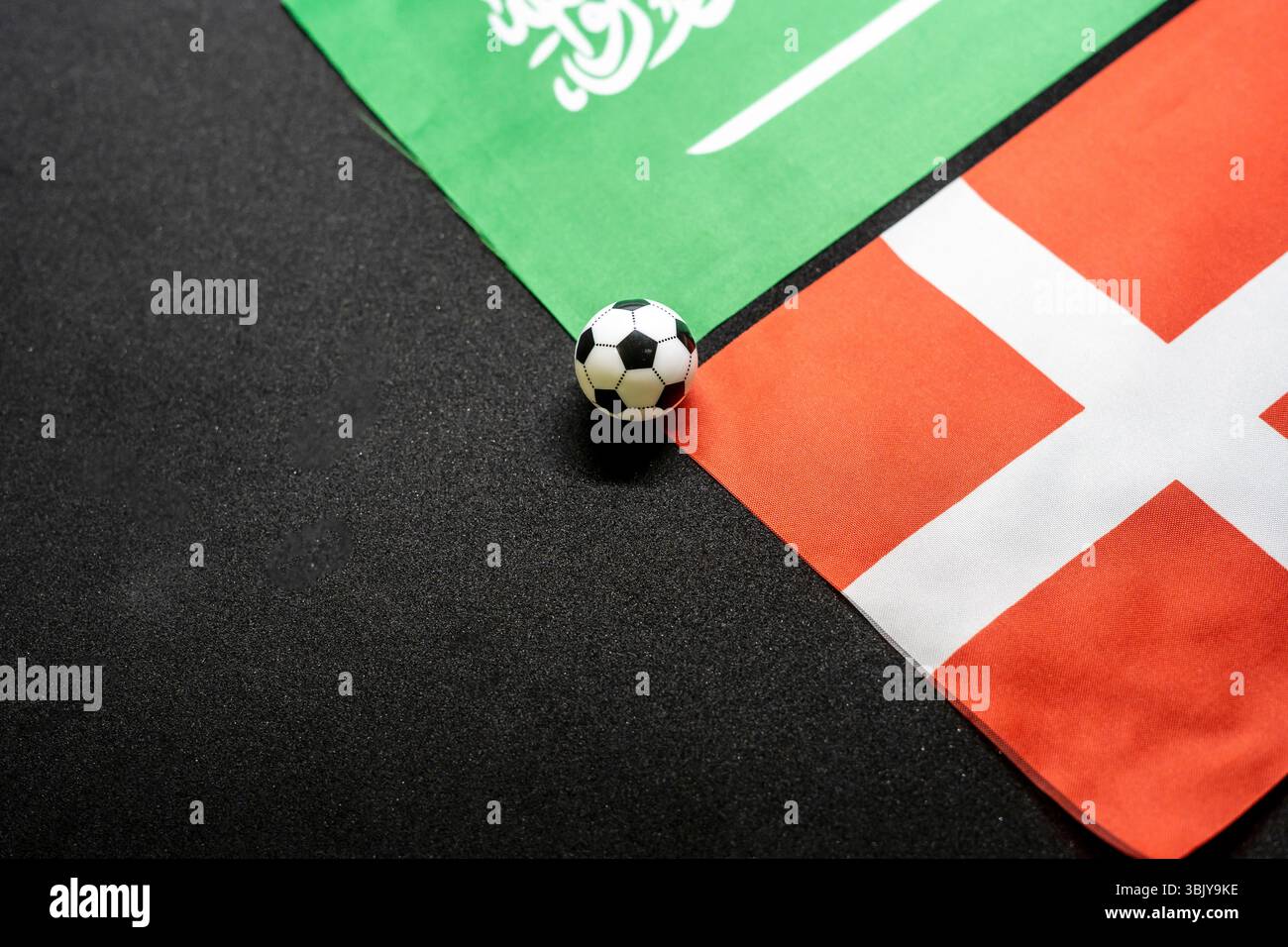 Saudi Arabia vs Denmark, Football match with national flags Stock Photo ...