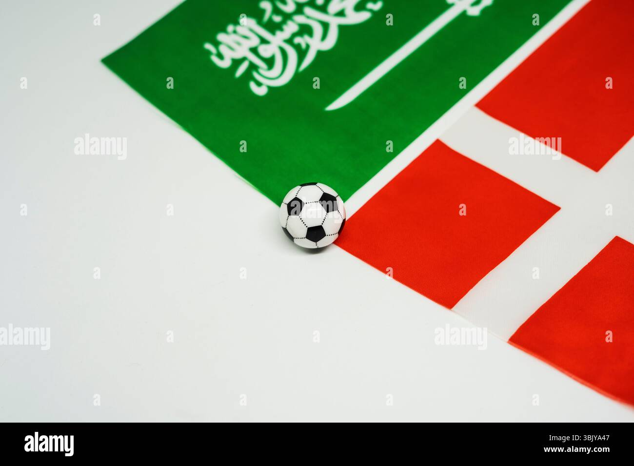 Saudi Arabia vs Denmark, Football match with national flags Stock Photo ...
