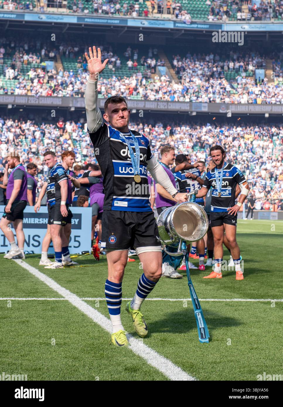 Ben Spencer celebrates after the Gallagher Premiership Rugby Final ...