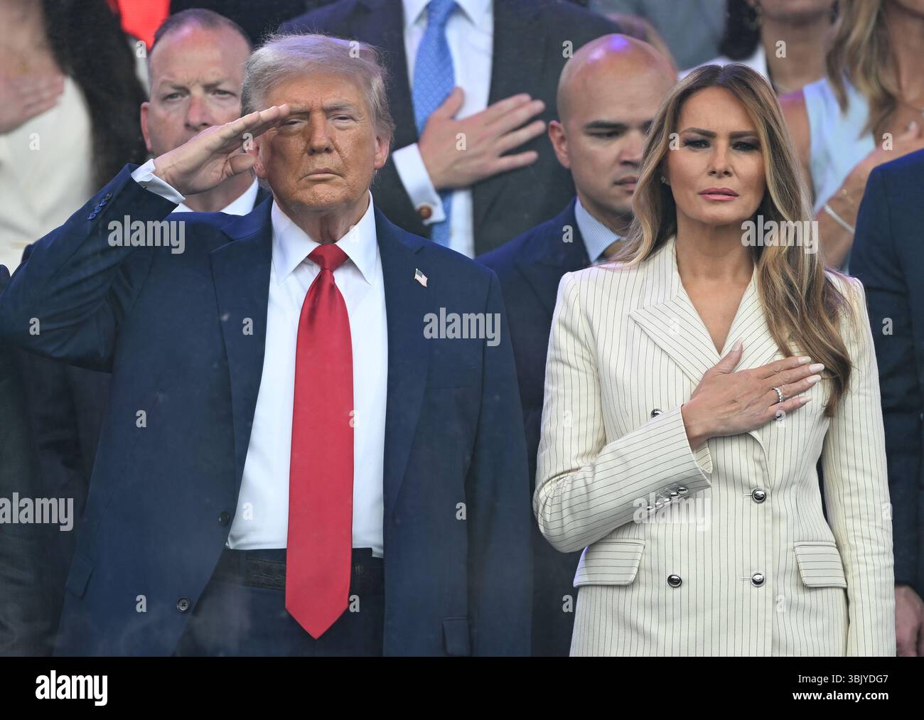 United States President Donald Trump and first lady Melania Trump ...