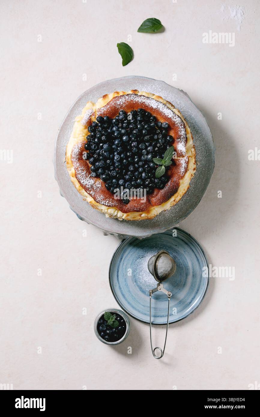 Blueberry soft cheese cake Stock Photo - Alamy