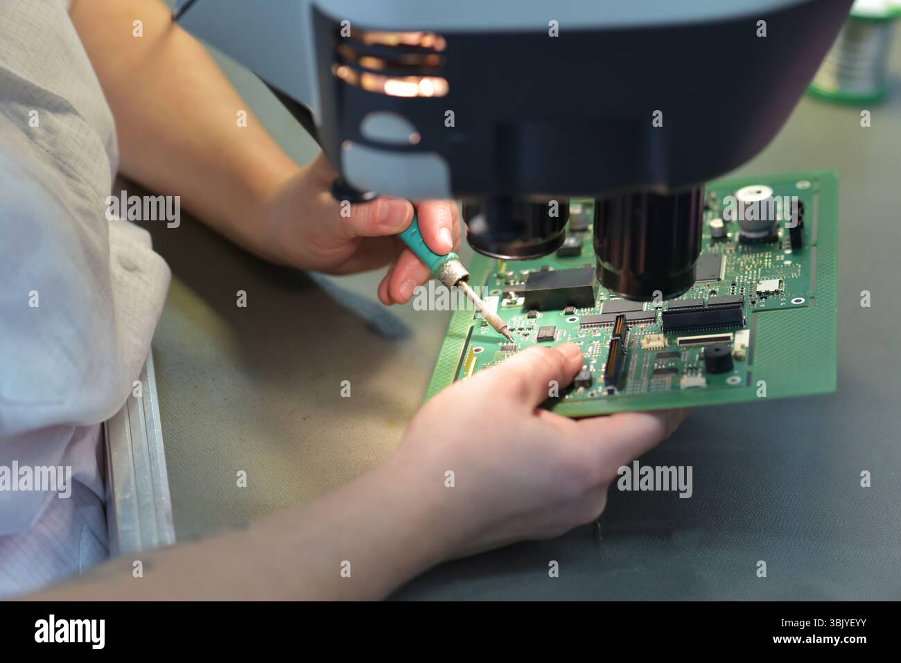 semiconductor plate in the production of microelectronics of a factory ...