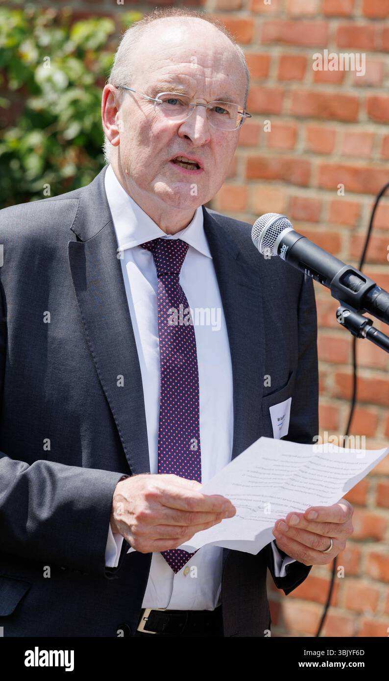 Papignies, Belgium. 17th June, 2025. RVB Chariman Luc Sterckx pictured during the opening of a ...