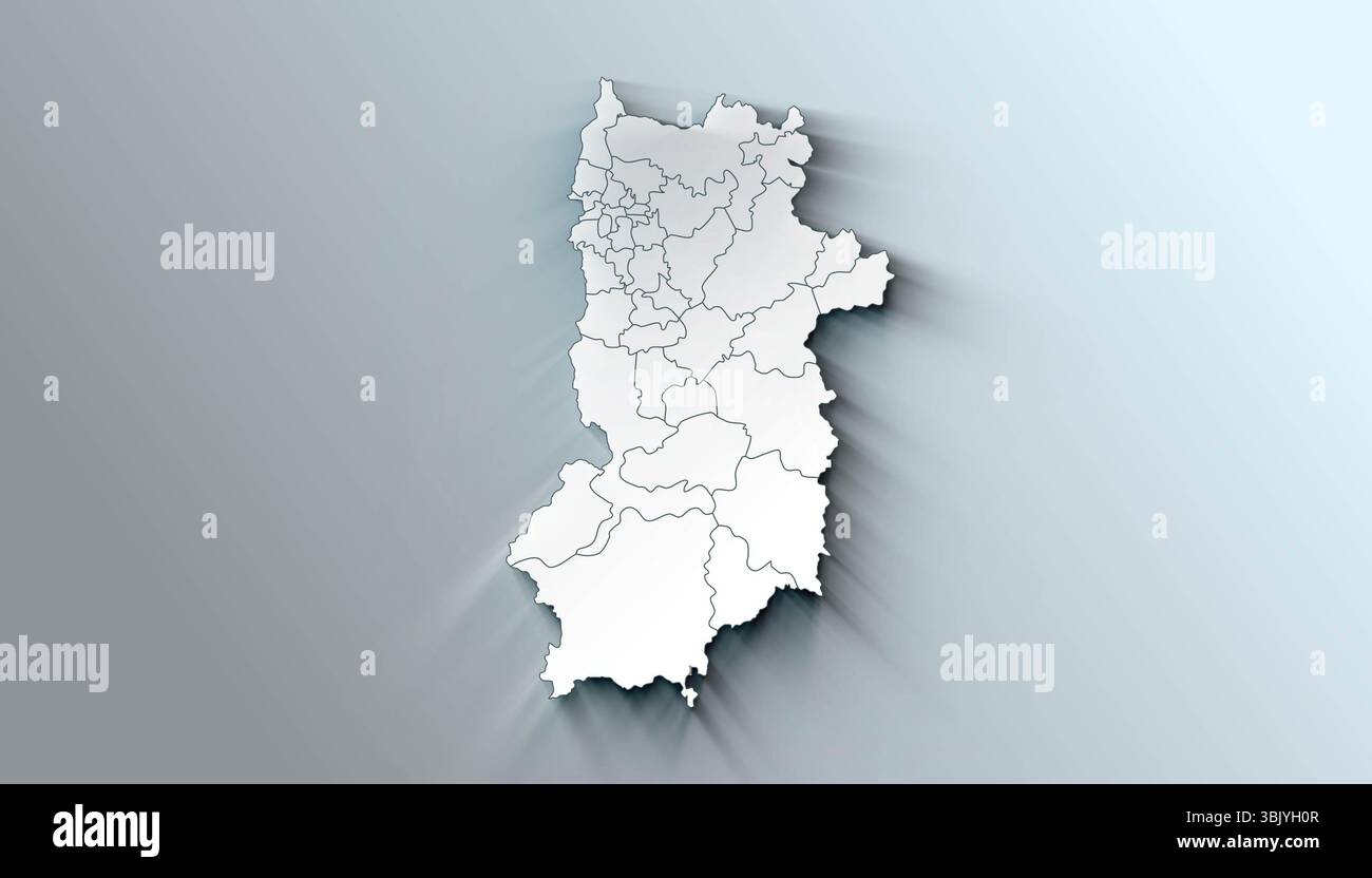 Minimalist Map of Nara Japan Prefecture with Borders Stock Photo - Alamy