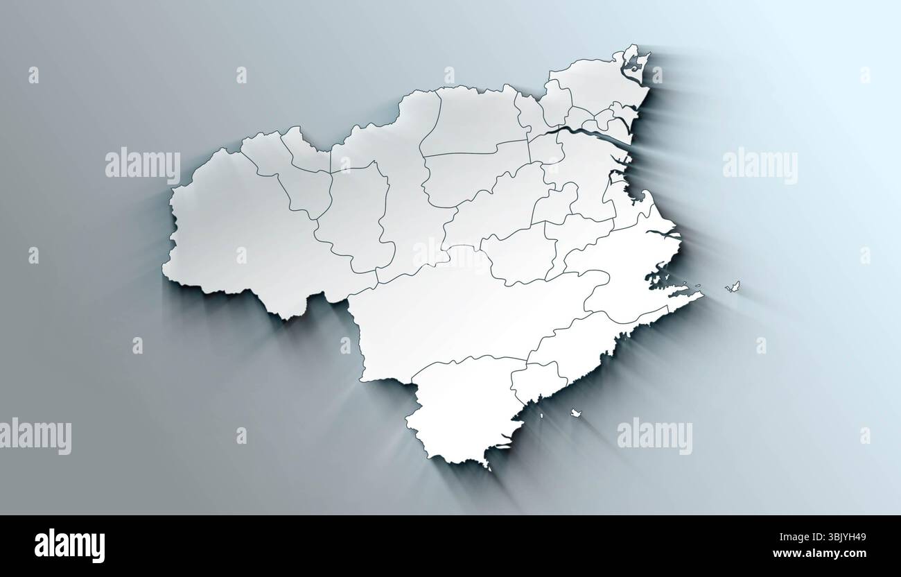 Minimalist Map of Tokushima Japan Prefecture with Borders Stock Photo ...
