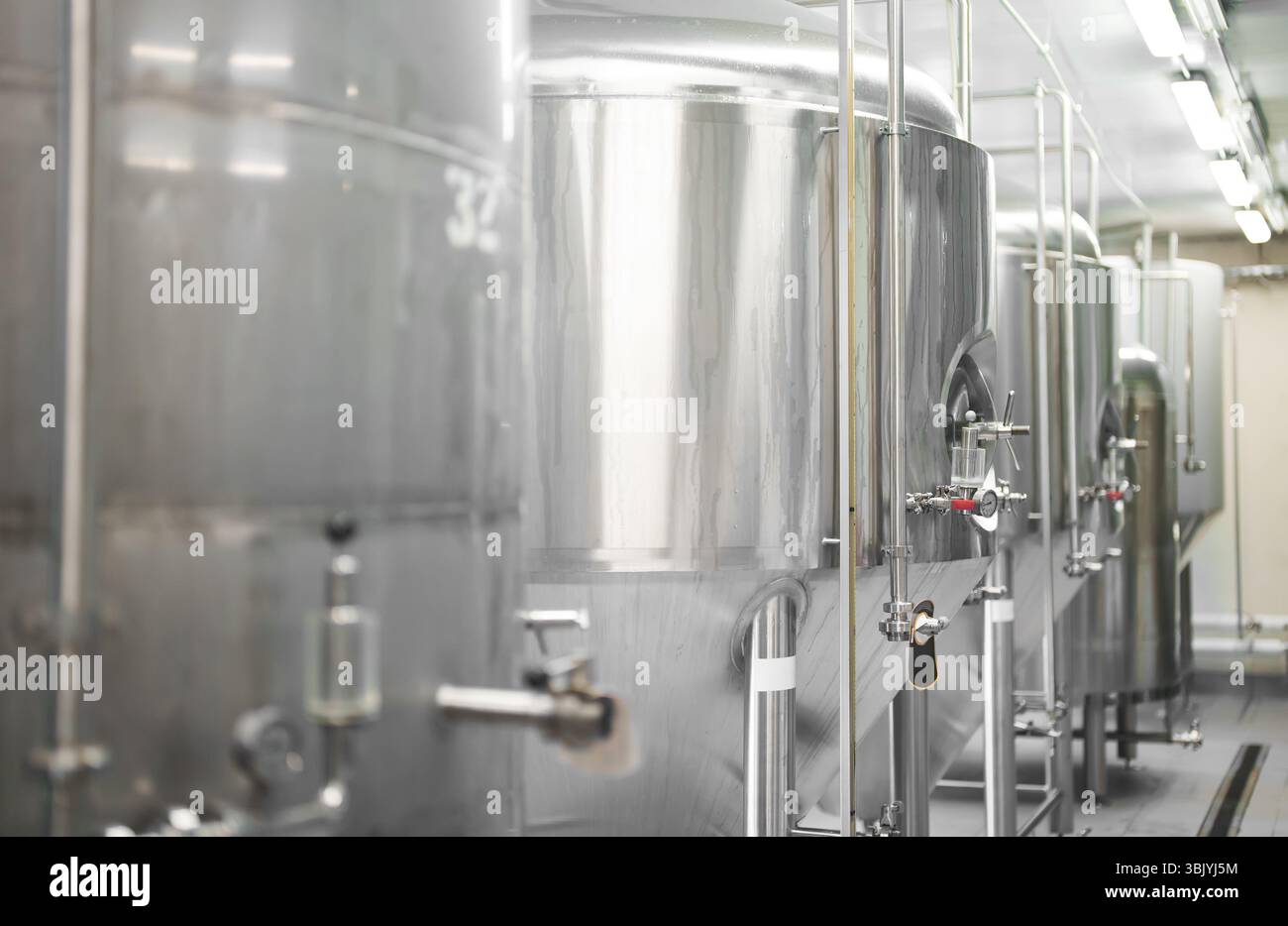 Modern brewery factory interior with reservoirs Stock Photo - Alamy