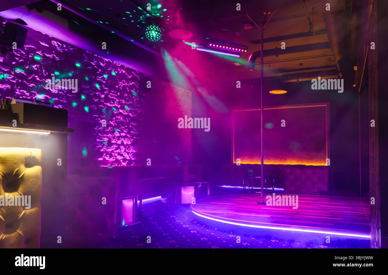 Night club bar interior with chairs Stock Photo - Alamy