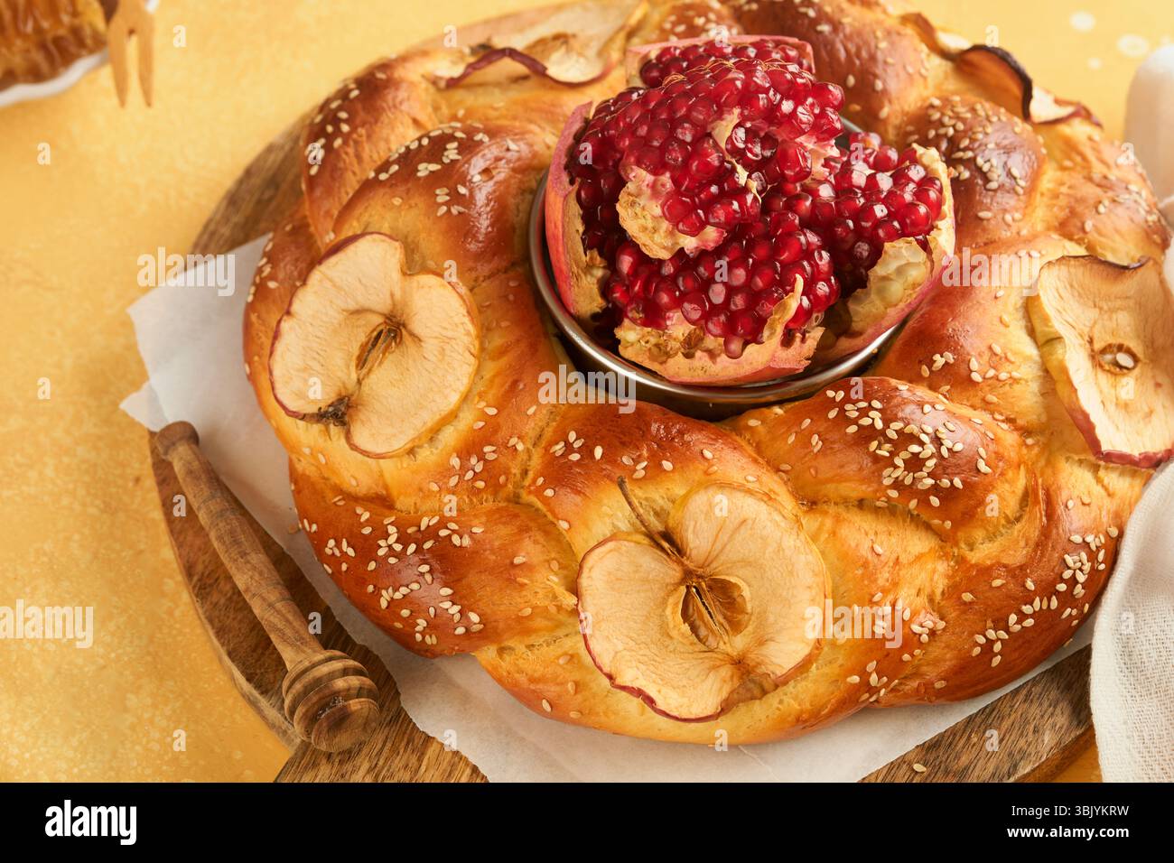 Jewish Holidays - Rosh Hashanah or Rosh Hashana. Pomegranate, apples ...