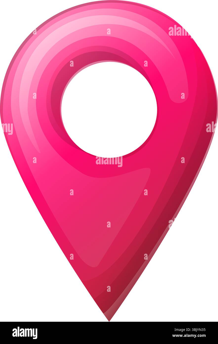 Red Location Pin GPS Navigation Marker Isolated on White Stock Vector ...
