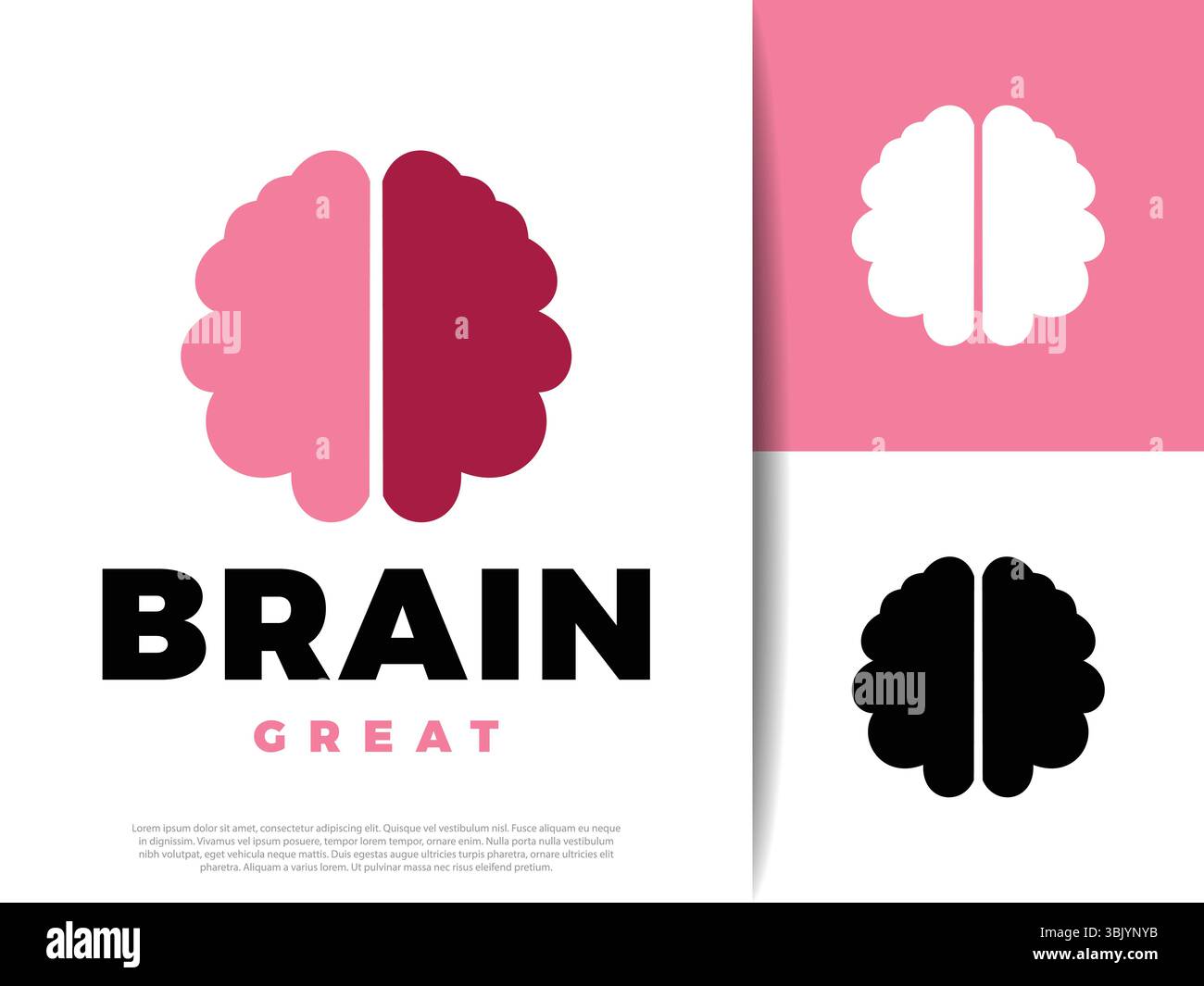 Modern vector illustration of a human brain symbol, representing mind ...