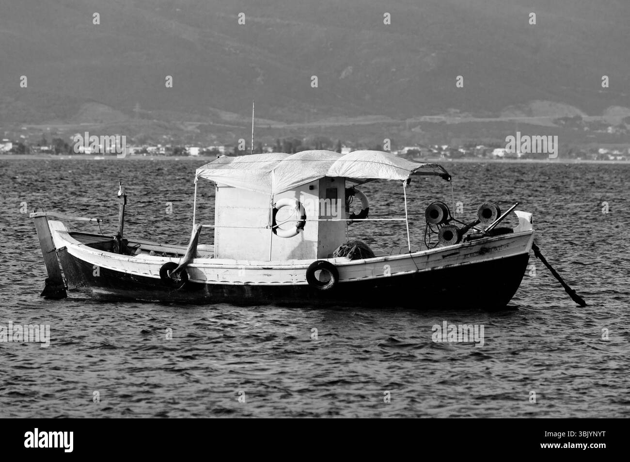 On a fishing boat Black and White Stock Photos & Images - Alamy