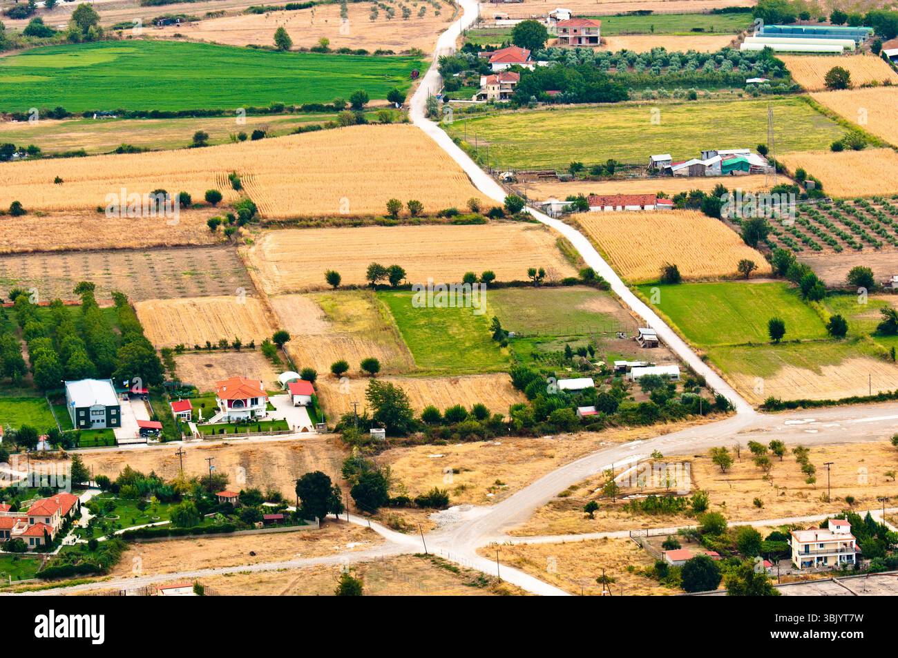 Aerial green agriculture fields hi-res stock photography and images - Alamy