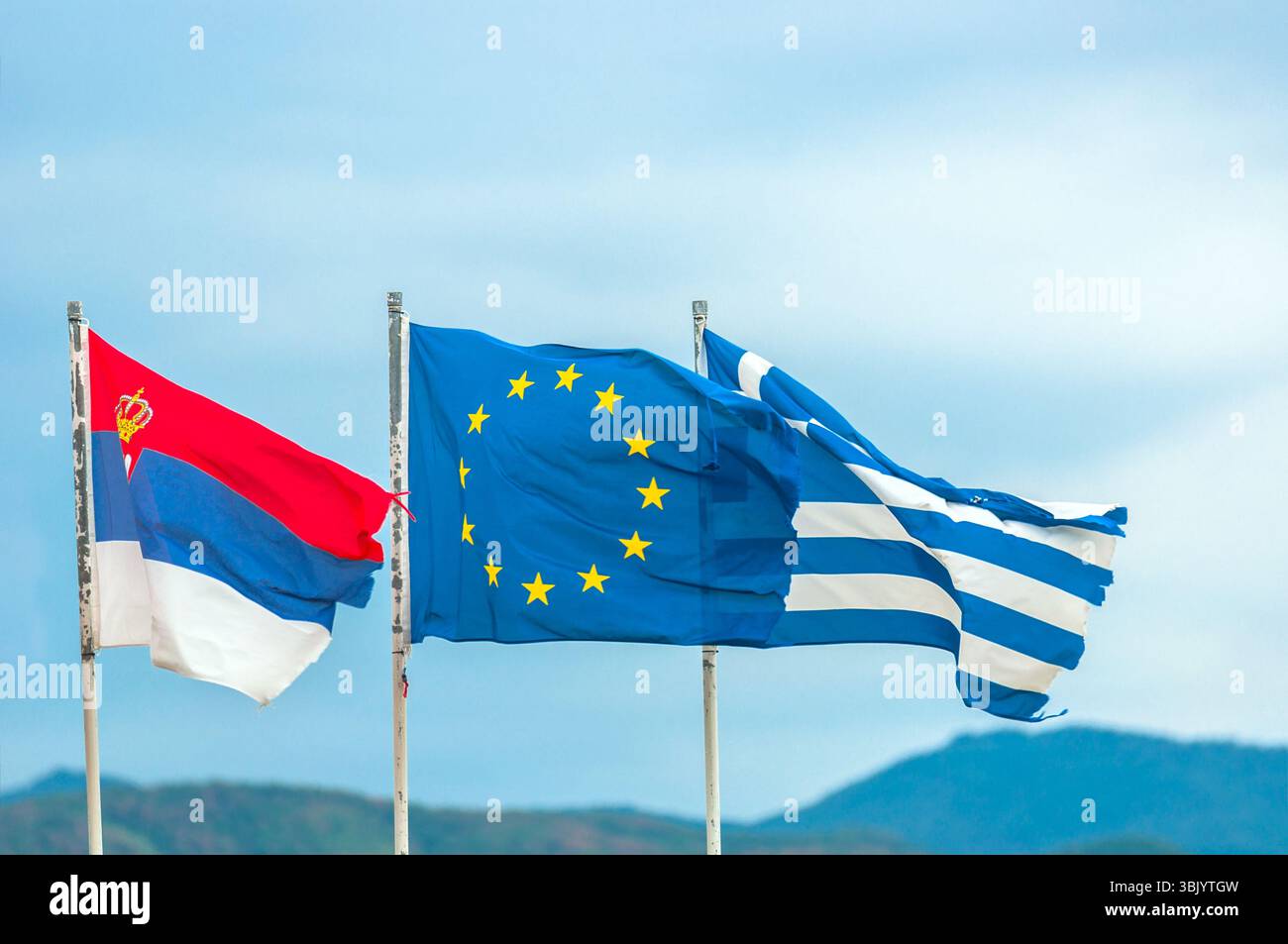 Greece national flag circle hi-res stock photography and images - Alamy