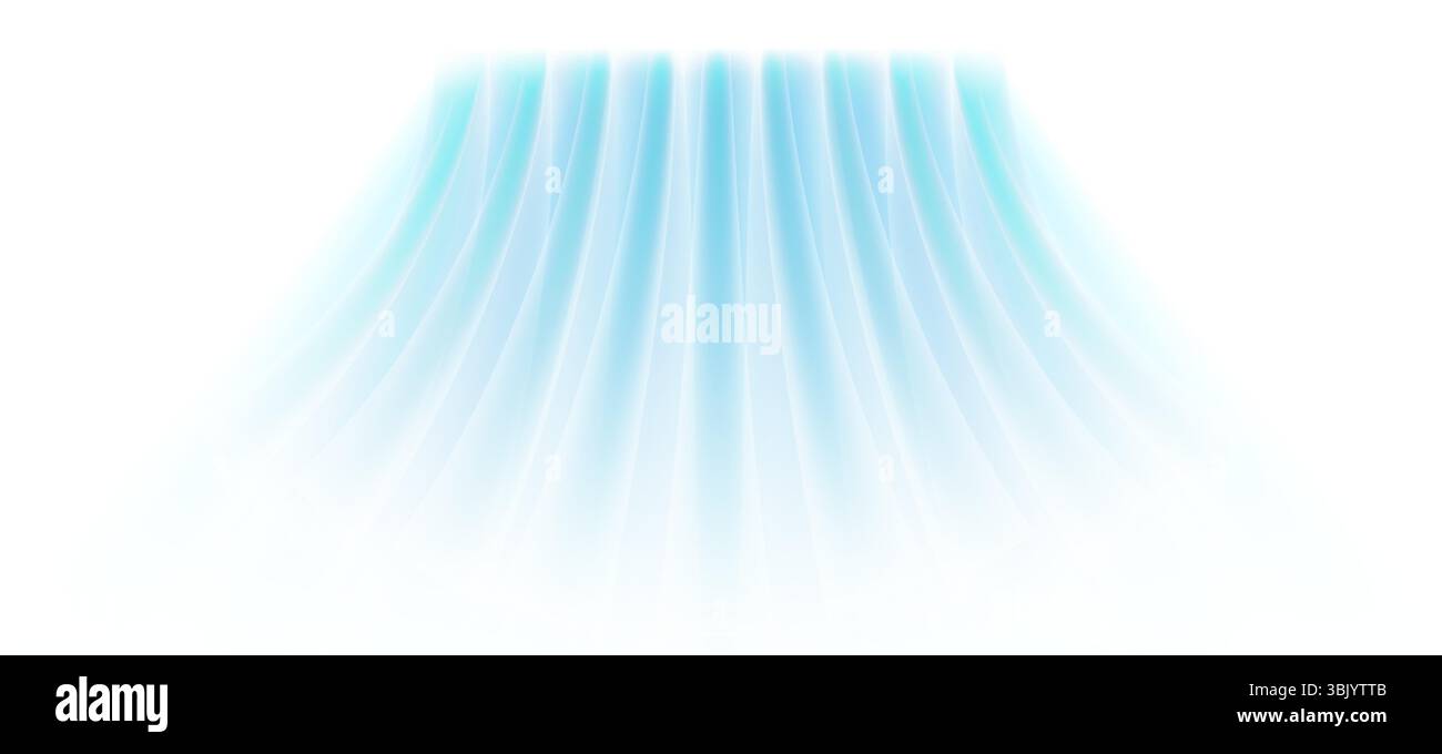 Cool air flow effect with icy swoosh and neon glow. Blue abstract ...