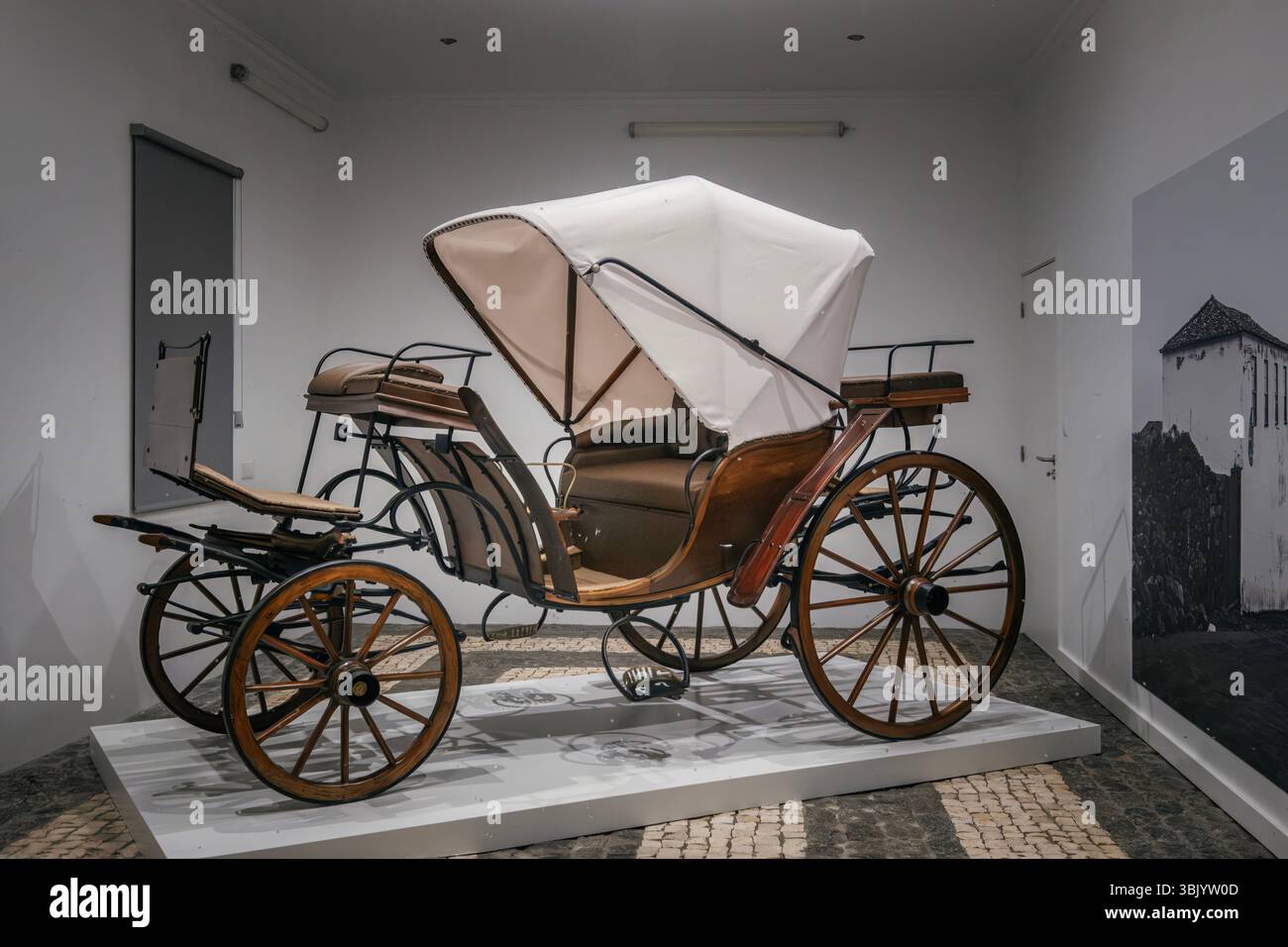 Historic Horse Drawn Carriage Display in Velas Museum, Sao Jorge Island ...
