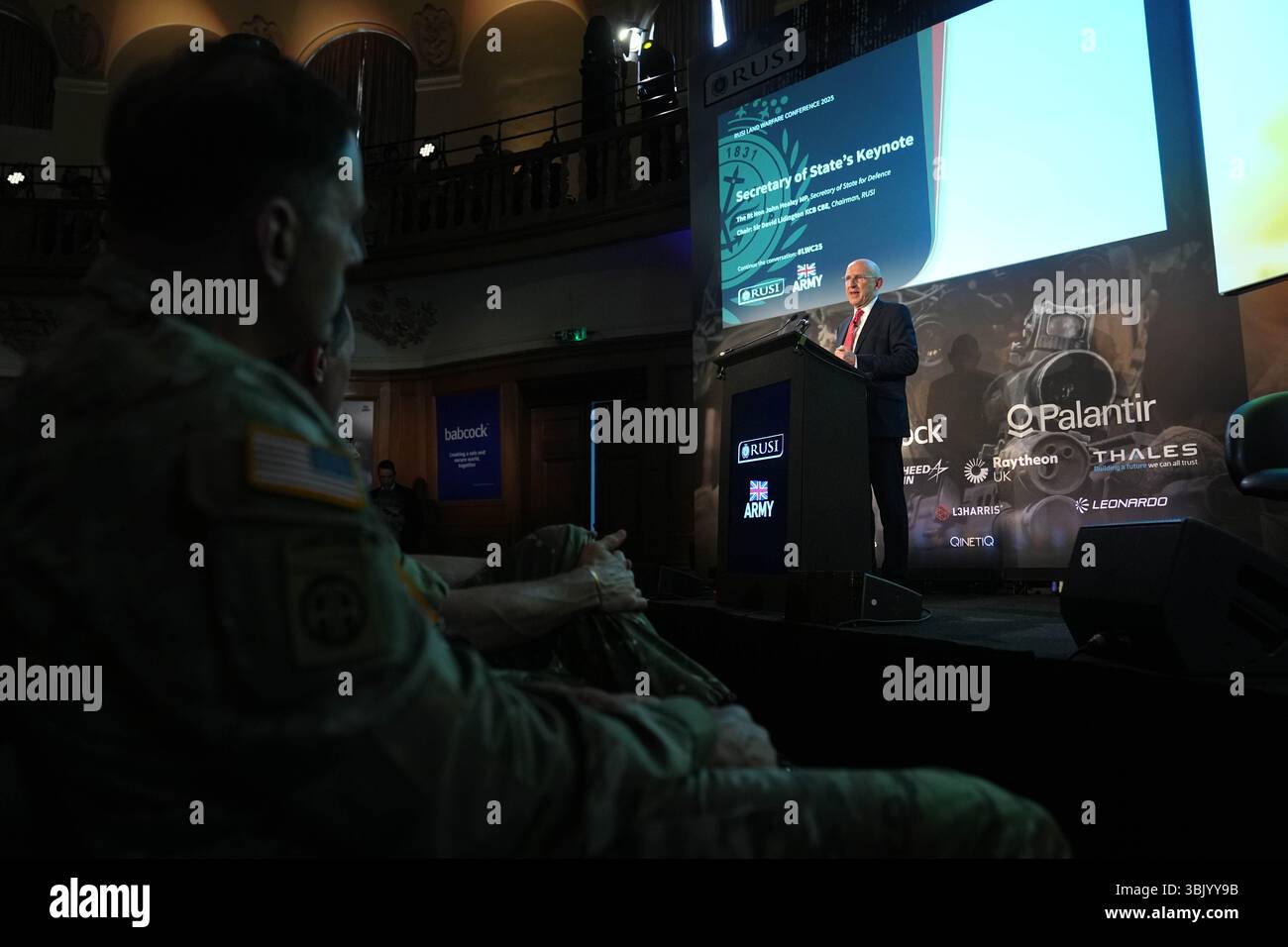Defence Secretary John Healey delivers a speech to the Royal United ...