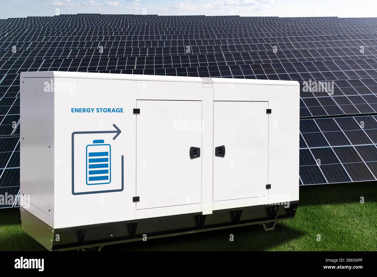 Solar power station with energy storage Stock Photo - Alamy