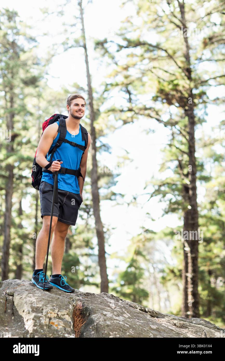 Male hiker standing atop hi-res stock photography and images - Alamy