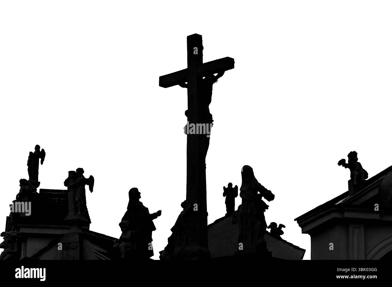 Roof of a church with christian figures Stock Photo - Alamy