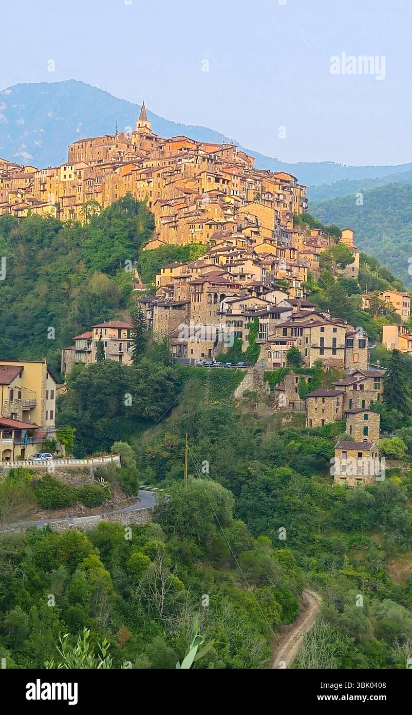 Apricale, Italy - June 17, 2025: Summer Vacation Atmosphere in ligurian ...