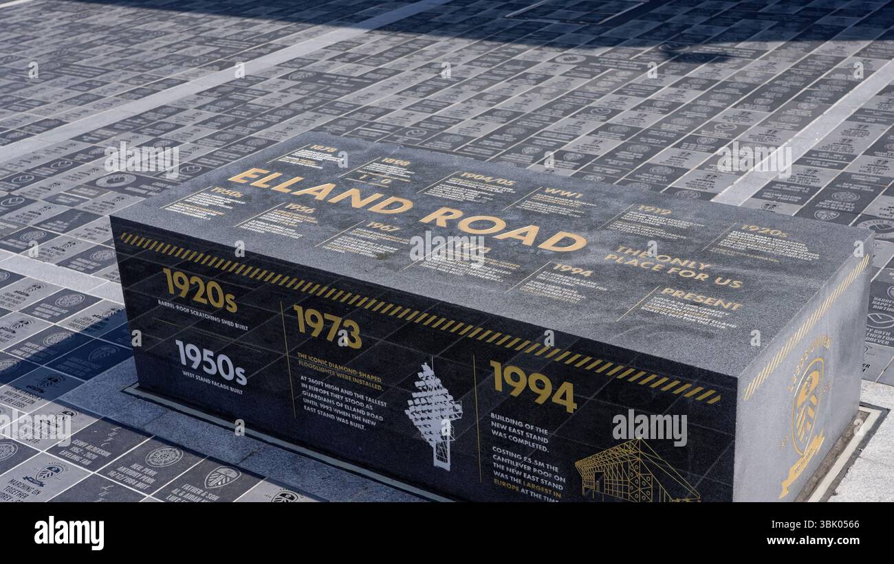 LEEDS, UK - JUNE 12, 2025 - Commemorative monument celebrating Leeds ...