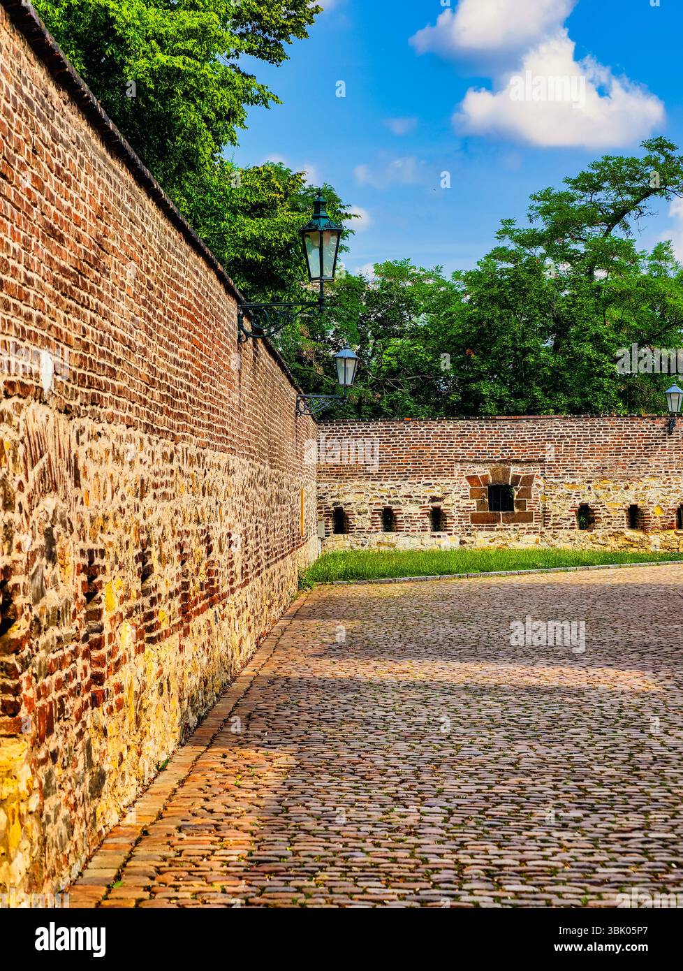 Historic Embrasures: Glimpse of a Medieval Fortress Wall – Captivating Brick Structure with ...