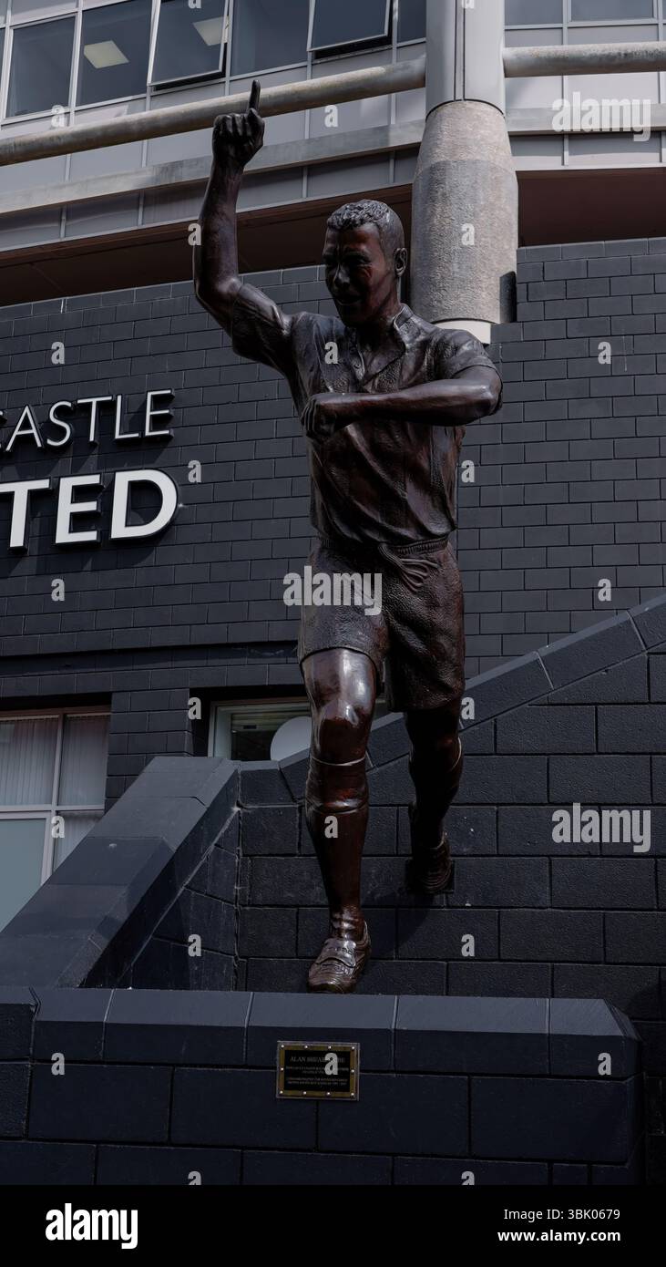 NEWCASTLE, UK - JUNE 13, 2025 - Bronze statue of Alan Shearer ...